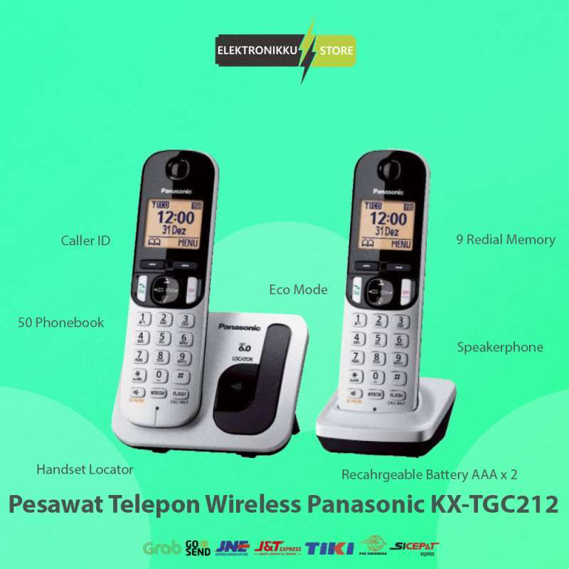 Promo Telepon Wireless Panasonic Kx-tgc212 - Telepon Wireless Rumah Kantor - Silver Diskon 17% ...