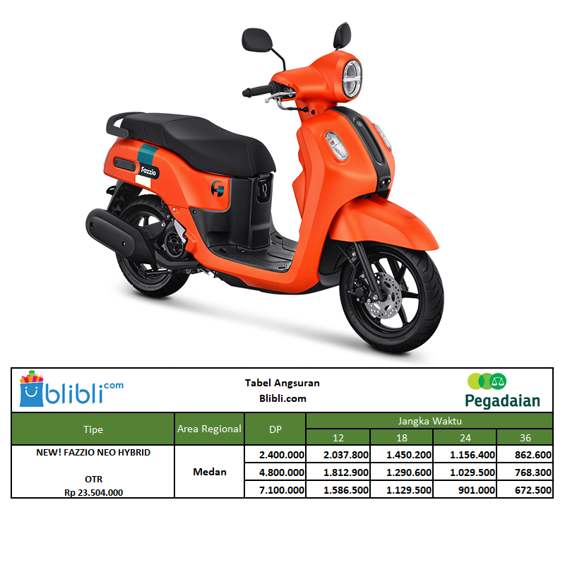 Jual Pegadaian - [dp] Yamaha Fazzio Neo Hybrid Sepeda Motor [otr Medan] Di Seller Leasing Motor ...