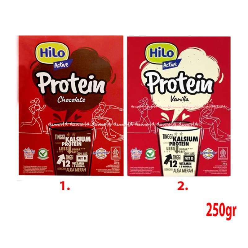 Jual Hilo Active 250gr Protein Chocolate Vanilla Hi-lo Aktif Less Sugar ...