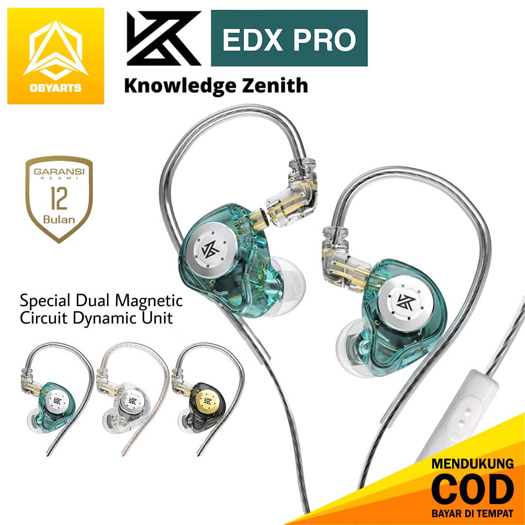 Promo Earphone Kz Edx Pro With Mic Original Headset Stereo Monitoring ...