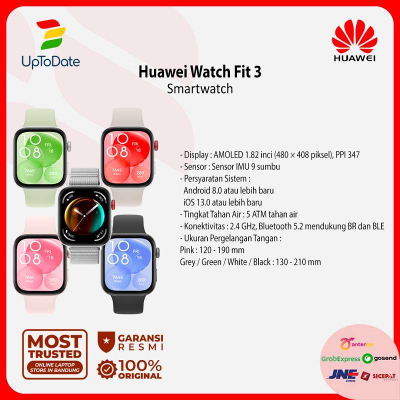 Promo Huawei Watch Fit 3 Smartwatch | 1.82 Ultra-slim | 10 Days Battery - Garansi Resmi - Watch ...