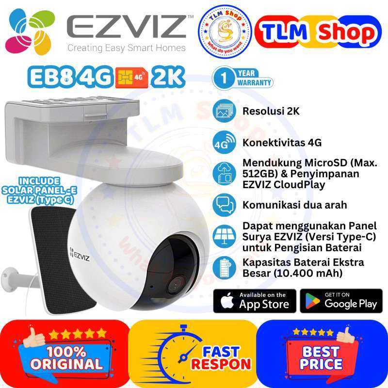 Jual Ezviz Eb8 4g Simcard 2k 3mp Home Ip Camera Cctv Outdoor Battery ...