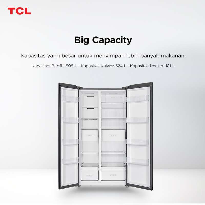 Promo Tcl Kulkas 2 Pintu Side By Side Kapasitas 633l - No Frost ...