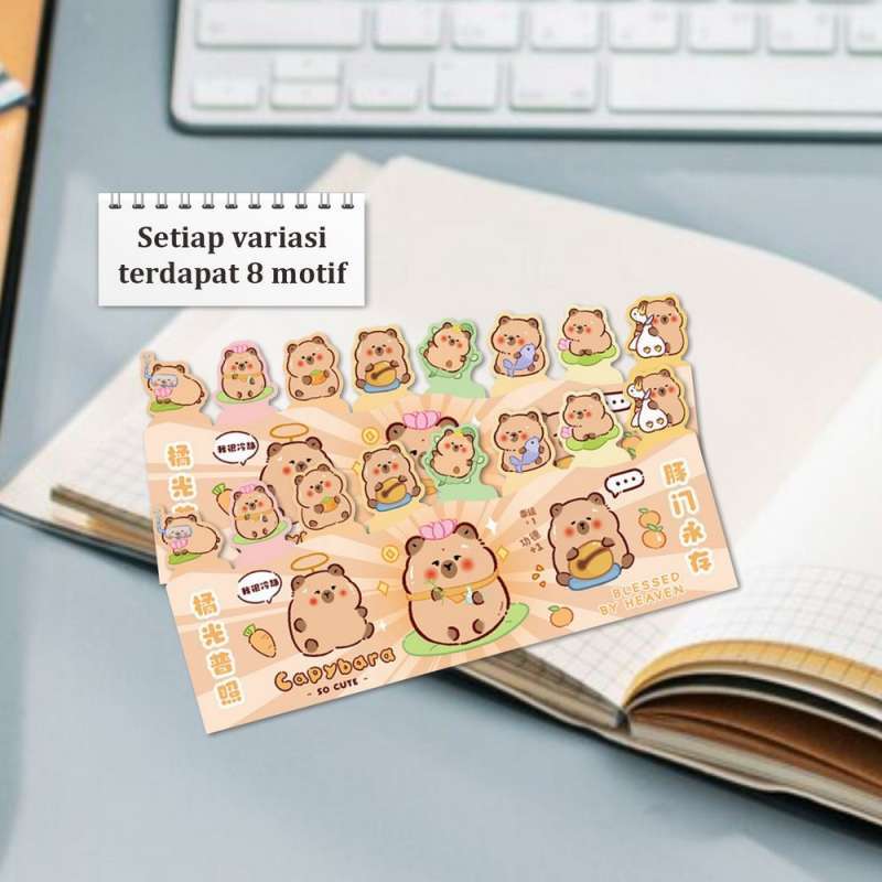 Promo Oem Sk-a95 Sticky Notes Motif Capybara Lucu 8 Baris Pembatas Buku ...