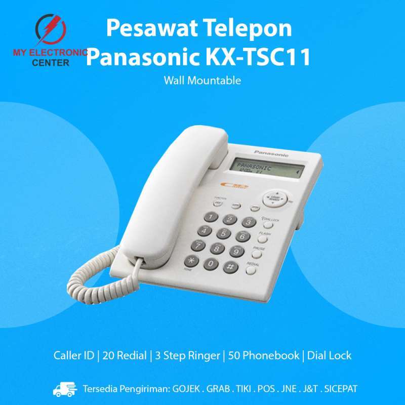 Promo Telepon Kabel Single Line Panasonic Kx-tsc11 - Telephone Kantor Rumah - White Diskon 29% ...