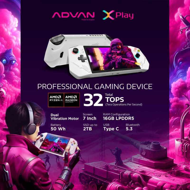 Promo Advan X-play Handheld Gaming Pc Amd Ryzen 7 7840u Amd Ryzen Ai ...