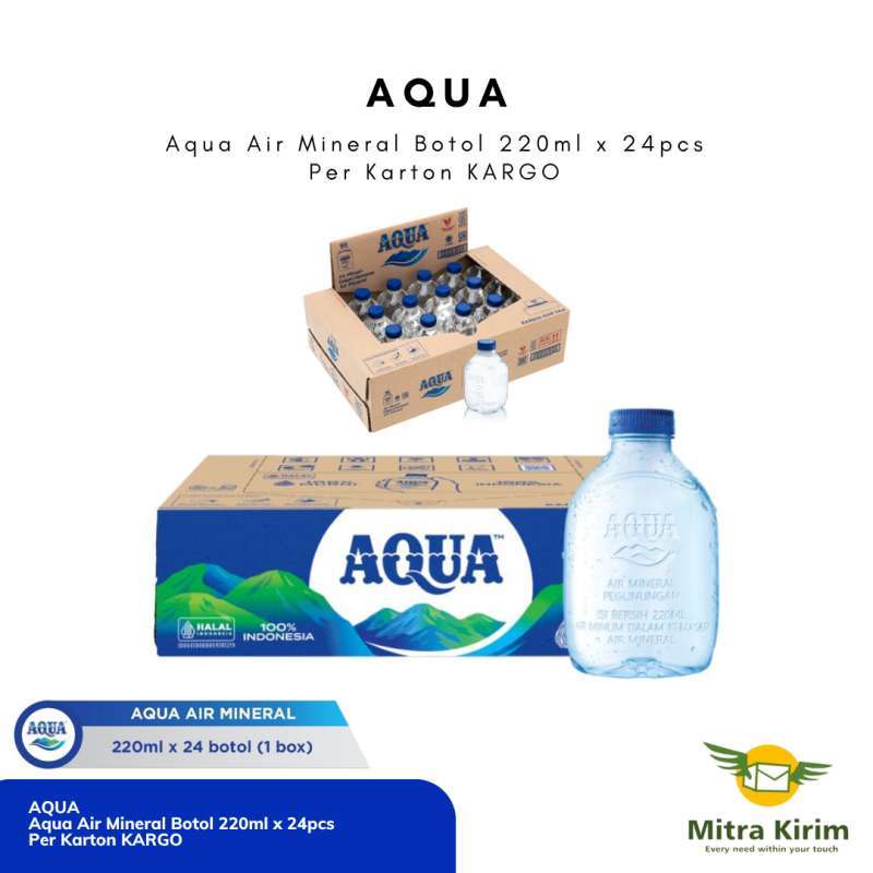 Jual Aqua Botol Mini Air Mineral 220 Ml - Per Dus Isi 24 Botol Di ...