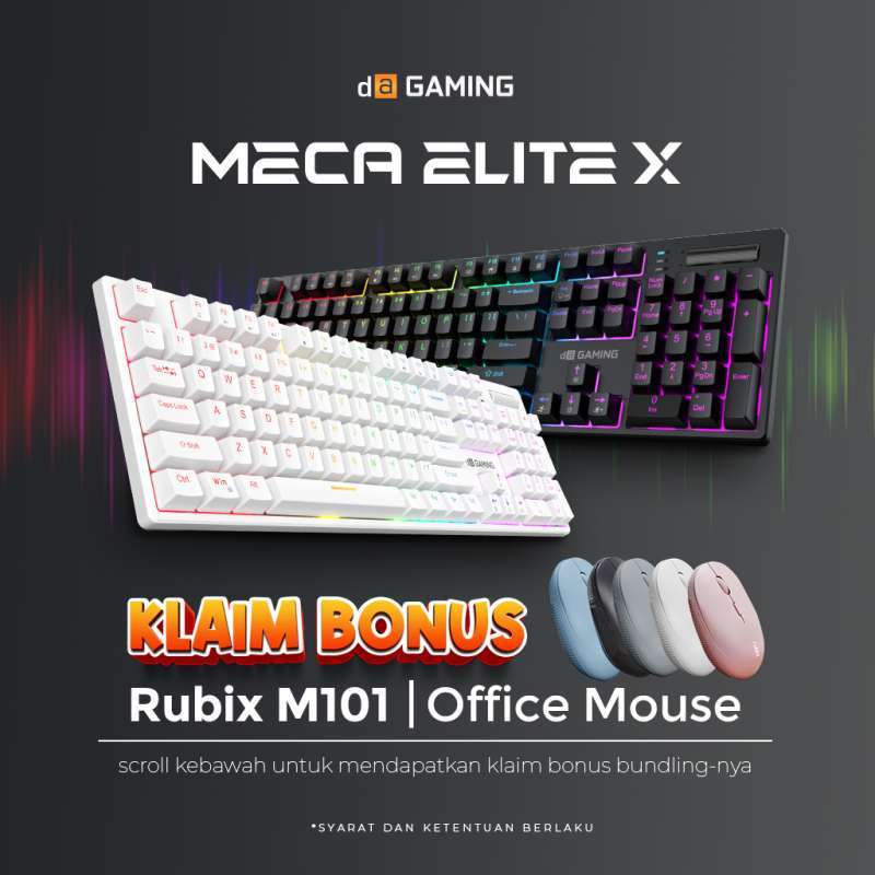 Promo Keyboard Gaming Digital Alliance Mechanical Rgb Anti Ghosting Detachable Type-c 104 Keys ...