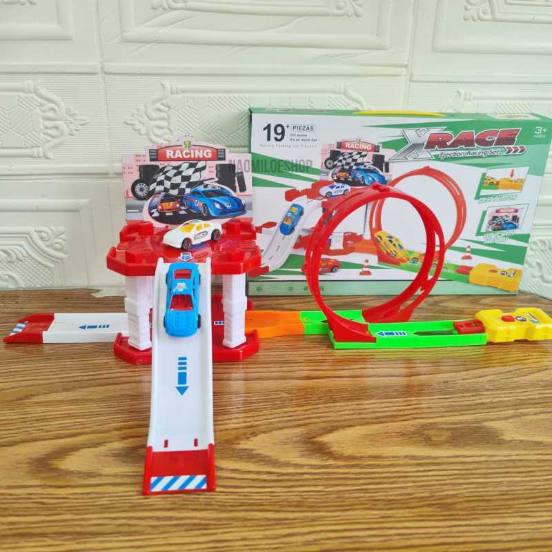 Jual Mainan Track X Race Ejection Racing Set Mainan Track Mobil Anak N ...