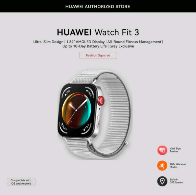 Jual Huawei Watch Fit 3 | Ultra-slim | 1.82 Amoled Display | Di Seller ...