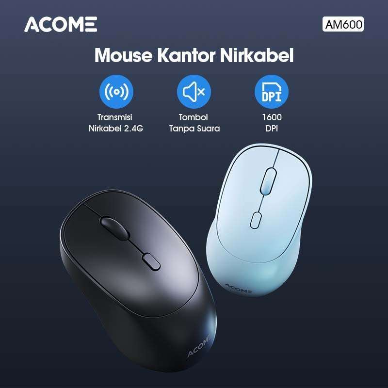 Promo Acome Am600 Wireless Mouse 1600dpi - Black Diskon 46% Di Seller ...