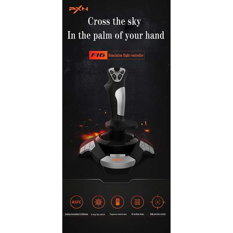 Jual Pxn F16 Wired Flight Stick Joystick Simulator Controller Vibration ...