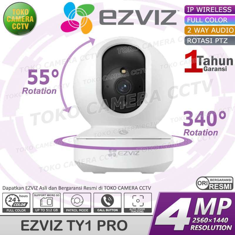 Jual Cctv Wifi Indoor Ptz 360 Ezviz Ty1 Pro 4mp Kamera Cctv Pintar ...