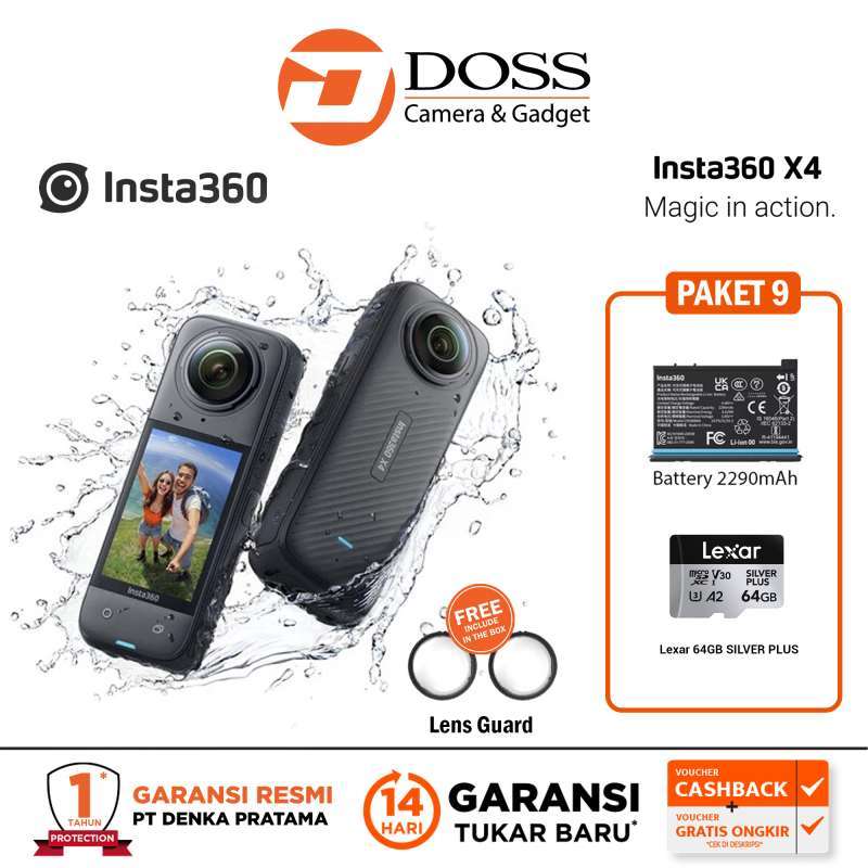 Promo Insta360 X4 Action Camera 8k Insta 360 One X4 Action Cam - Paket 9 Diskon 1% Di Seller ...