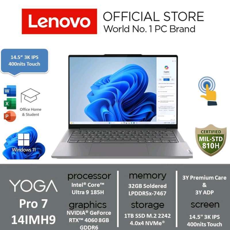 Jual Lenovo Yoga Pro 7 14imh9 15id || Intel Core Ultra 9 185h 32gb 1tb Ssd Nvidia Geforce Rtx ...