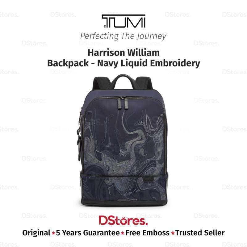 Jual Tas Ransel Harrison William Backpack - Navy Liquid Embroidery Di ...