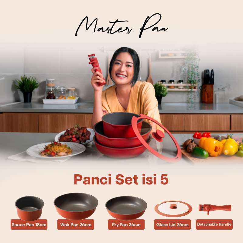 Jual Master Pan Clip 'n Stack Set Panci Anti Lengket Dengan Gagang Yang ...