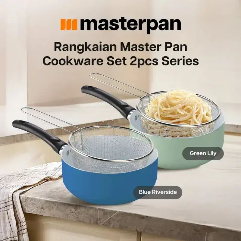 Promo Master Pan Set Panci Dengan Saringan Warna Hijau 2 Pcs Cookware ...