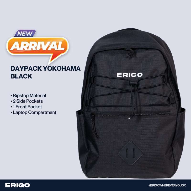 Promo Erigo Daypack Yokohama Black Unisex Diskon 72% Di Seller Erigo ...
