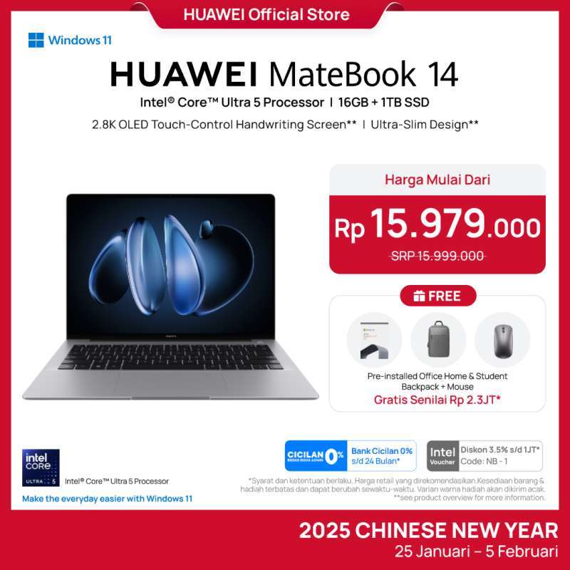 Jual HUAWEI Matebook 14 2024 [16gb + 1tb] | 2.8k Oled Touch-control ...