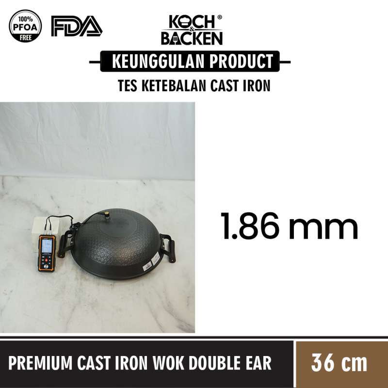 Jual Koch&backen Premium Cast Iron Wok Nitriding Round Bottom 36cm ...