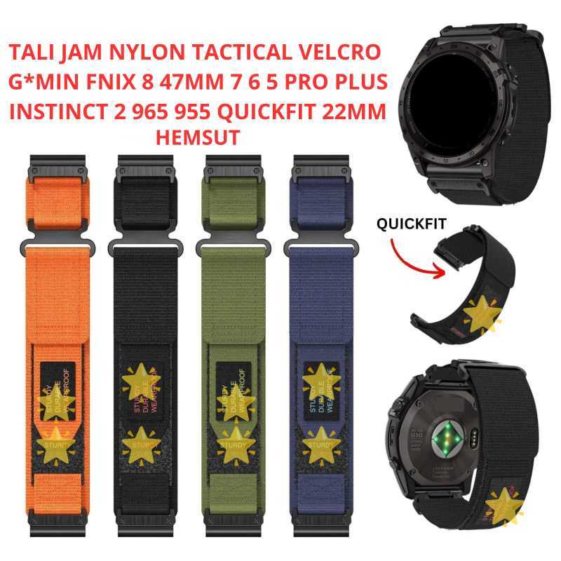 Jual Tali Jam Nylon Velcro Loop Strap Band Sport Garmin Fenix 7 6 5 ...