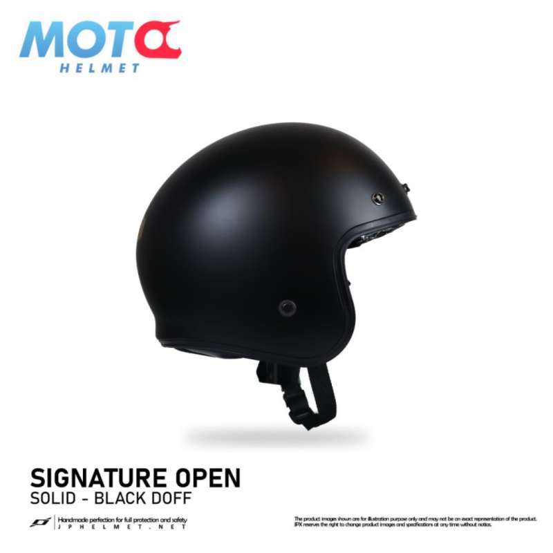 Jual Helm Half Face Jp Signature Open - Solid - Black Metallic Xl Di ...