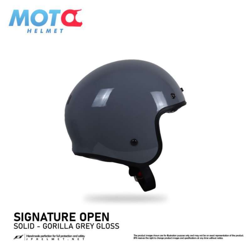 Jual Helm Half Face Jp Signature Open - Solid - Black Metallic Xl Di ...