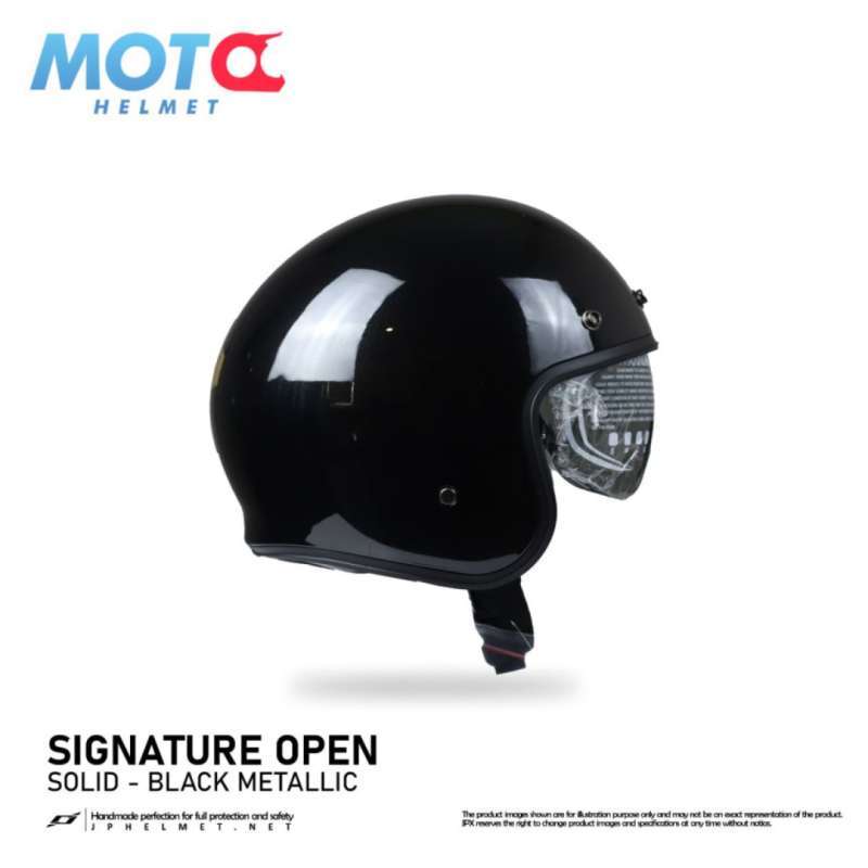 Jual Helm Half Face Jp Signature Open - Solid - Black Metallic Xl Di ...