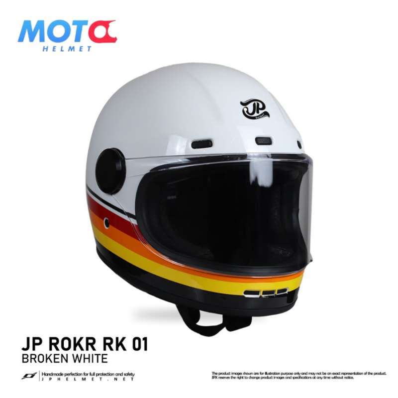 Jual Helm Fullface Retro Jp Rokr - Rk 01 - L Broken White Gloss Di ...