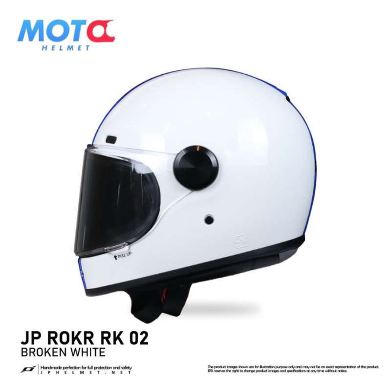 Jual Helm Fullface Retro Jp Rokr - Rk 02 - L Broken White Gloss Di ...