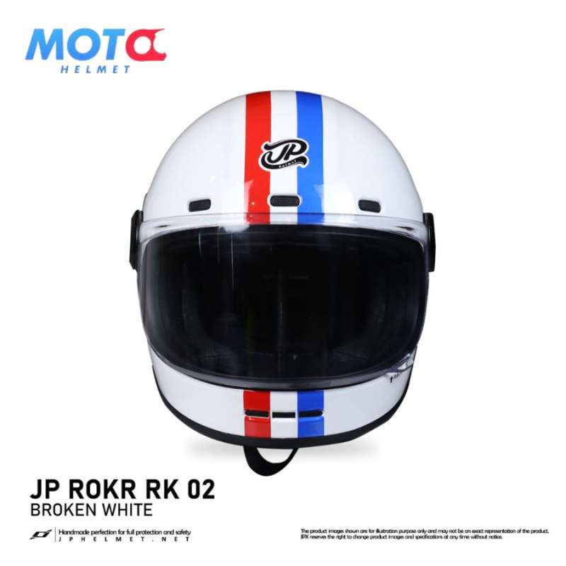 Jual Helm Fullface Retro Jp Rokr - Rk 02 - L Broken White Gloss Di ...
