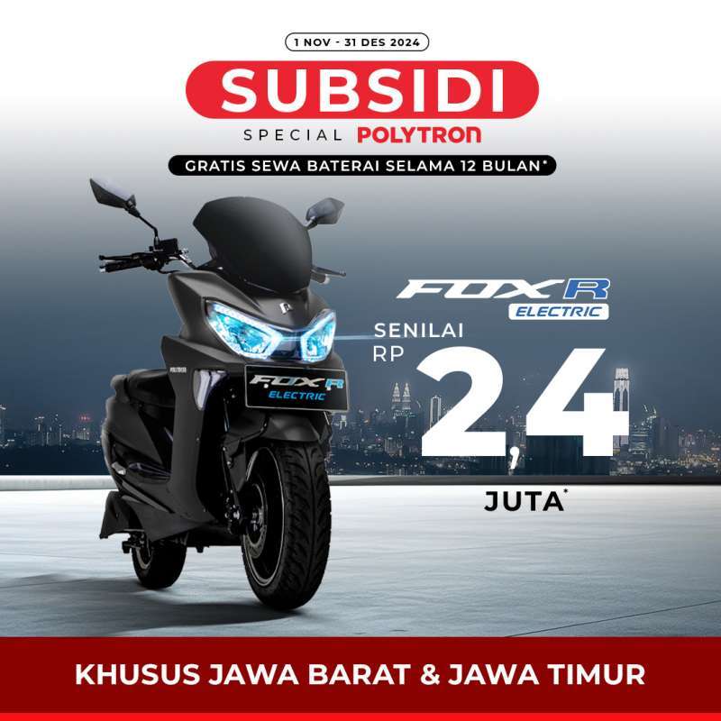 Jual Subsidi Polytron Fox R Electric Sepeda Motor Listrik - Otr Jawa Barat & Jawa Timur - Black ...