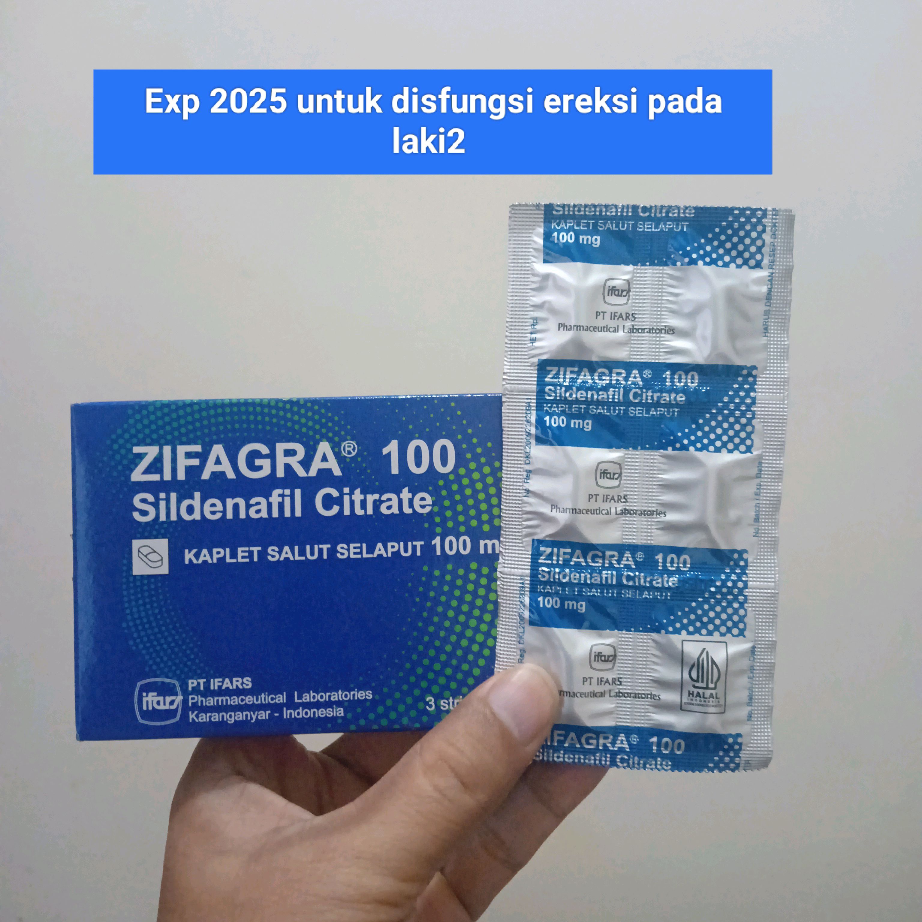 Jual Asli Zifagra Seldenafil 100 Mg / 1 Strip Exp 2025 Persamaan ...