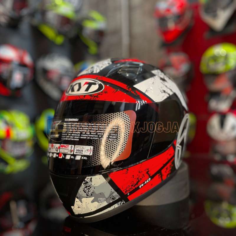 Jual Kyt R10 #3 Helm Full Face - Black White Red Fluo Di Seller Premium ...