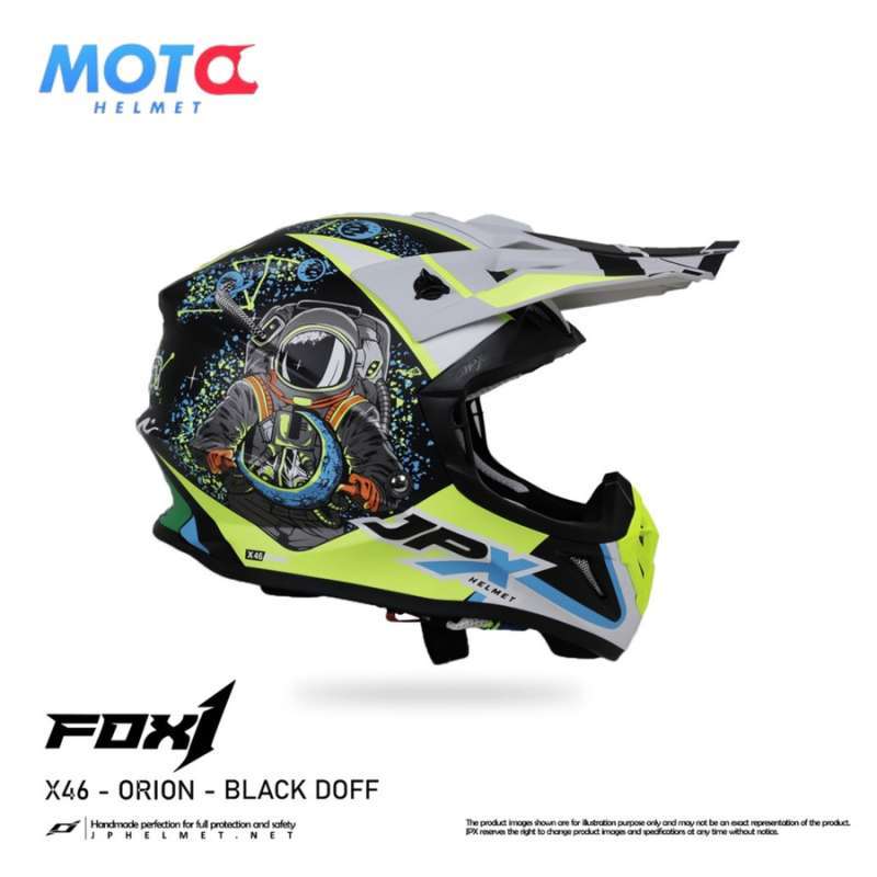 Jual Helm Jpx Fox1 Cross Full Face - X46 Orion - L Black Metallic Di ...