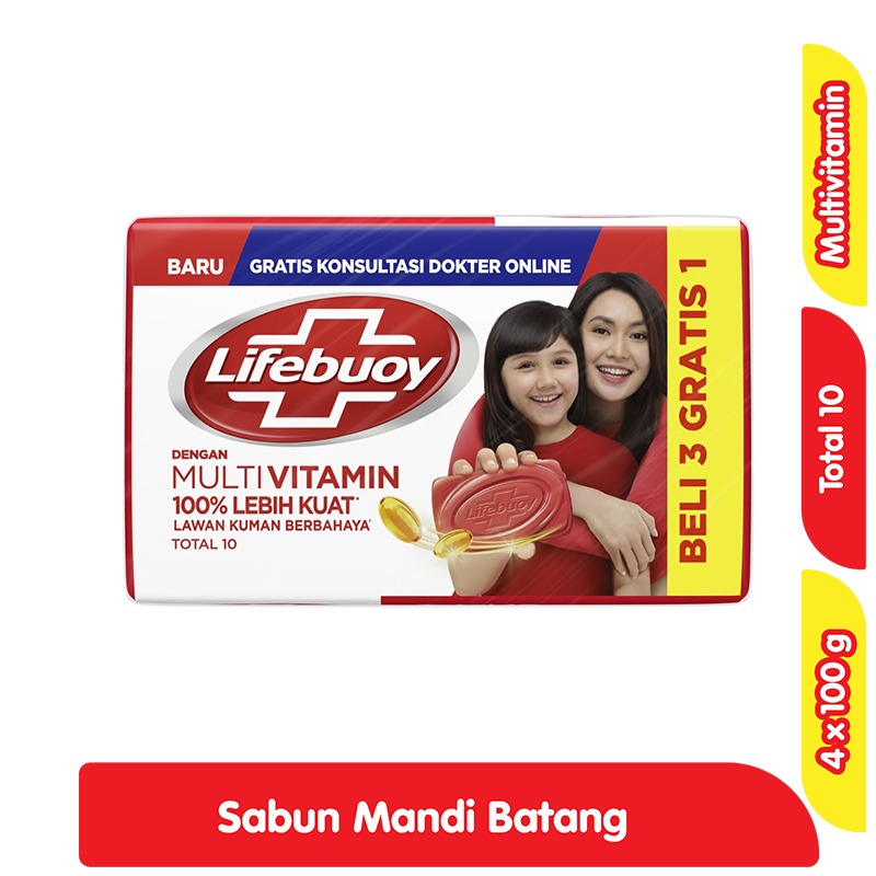 Jual Lifebuoy Sabun Mandi Batang Anti Bakteri Total 10 4 X 100 G Di ...