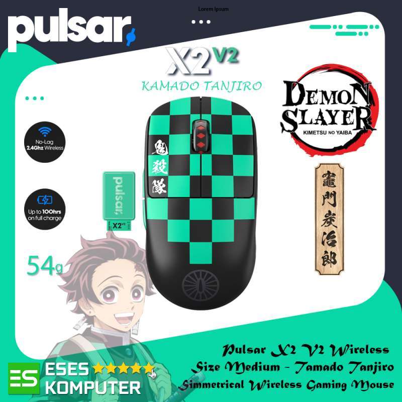 Jual Mouse Pulsar X2 V2 / X2v2 Medium Wireless Tamado Tanjiro Medium ...