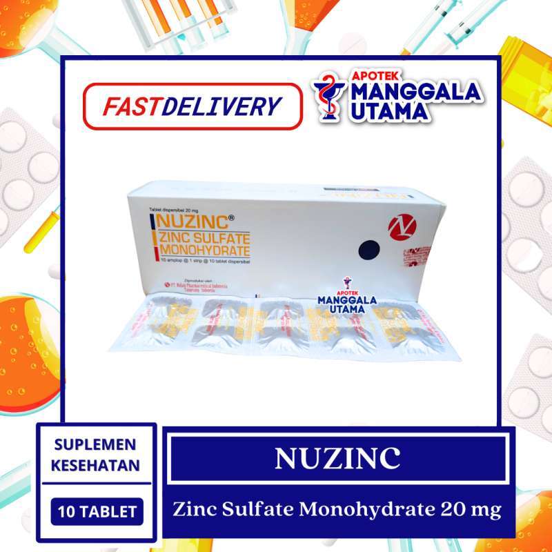 Jual Nuzinc Tab 20 Mg Per Strip Isi 10 Tablet Di Seller Apotek Manggala ...