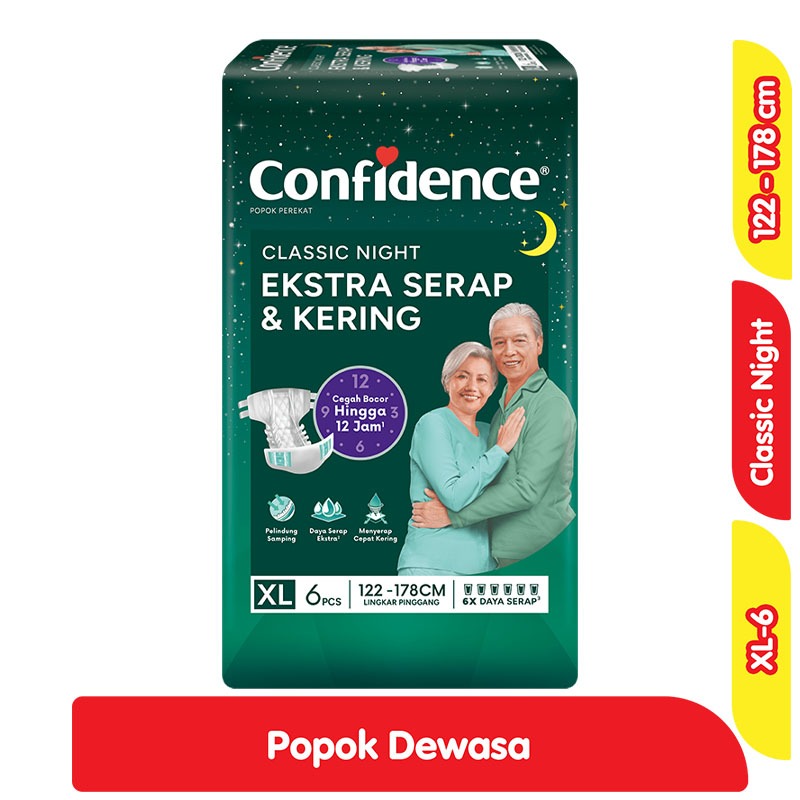 Jual Confidence Classic Night Adult Diapers Popok Perekat Dewasa XL 6 ...