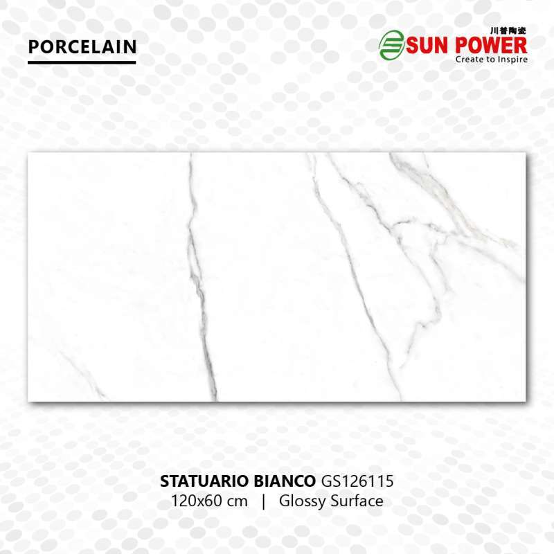Promo Granit Lantai Body Putih Glossy - Statuario Bianco Series | Sun ...