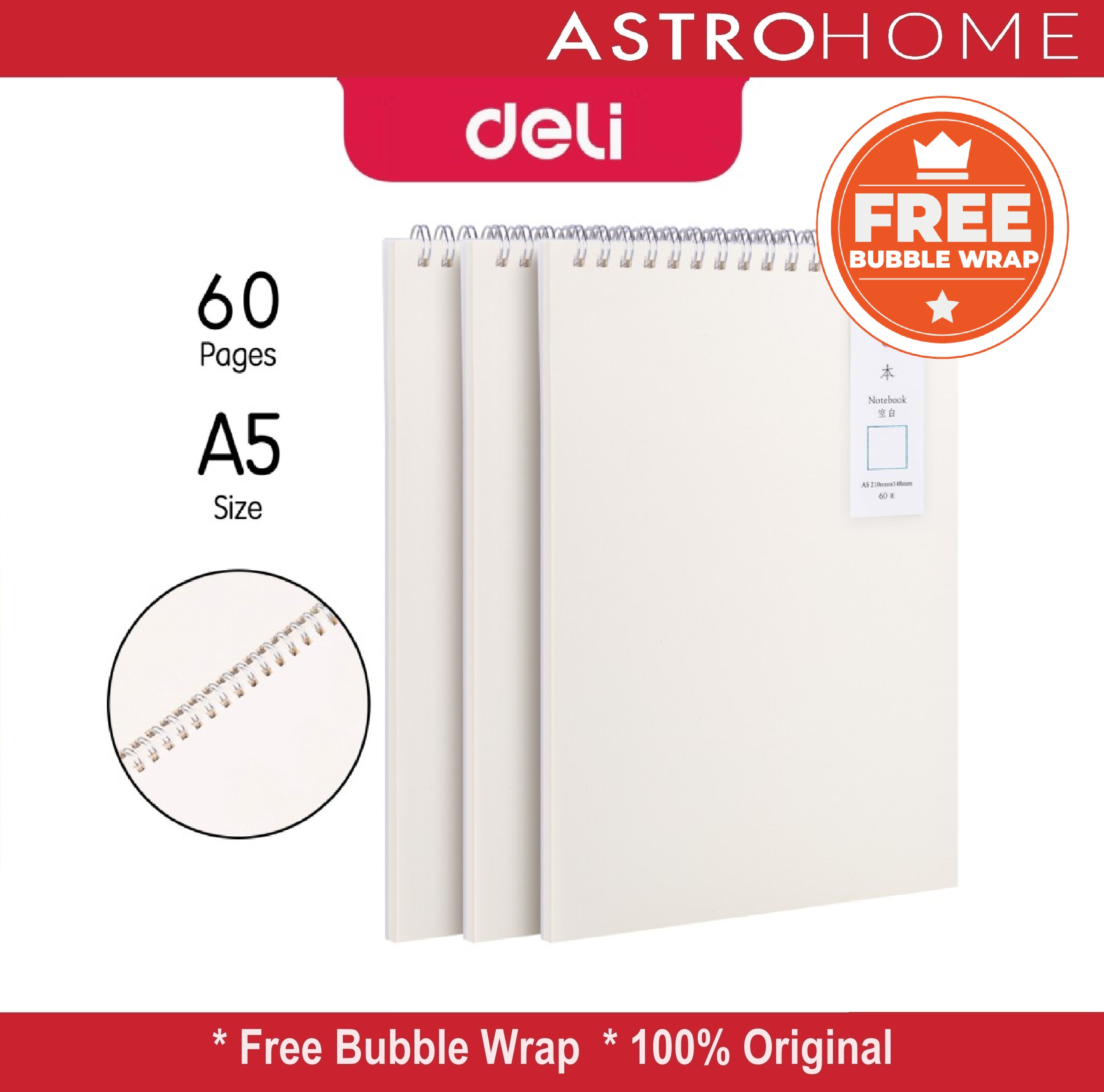 Promo Deli Lpa560 Spiral Notebook Buku Catatan Tulis Sekolah Spiral ...