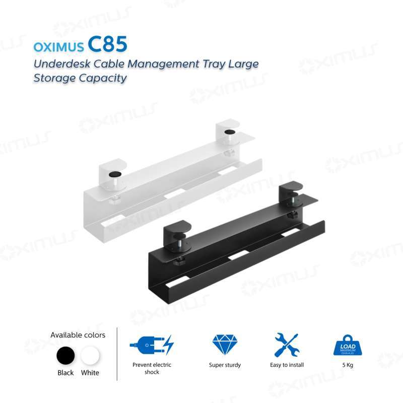 Jual Underdesk Cable Management Clamp-on Tray Organized Large Storage ...