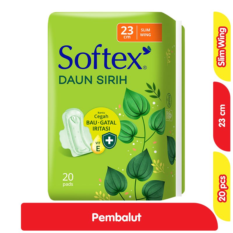 Jual Softex Daun Sirih Pembalut Regular Flow Wing 23 Cm 20 Pcs Di ...