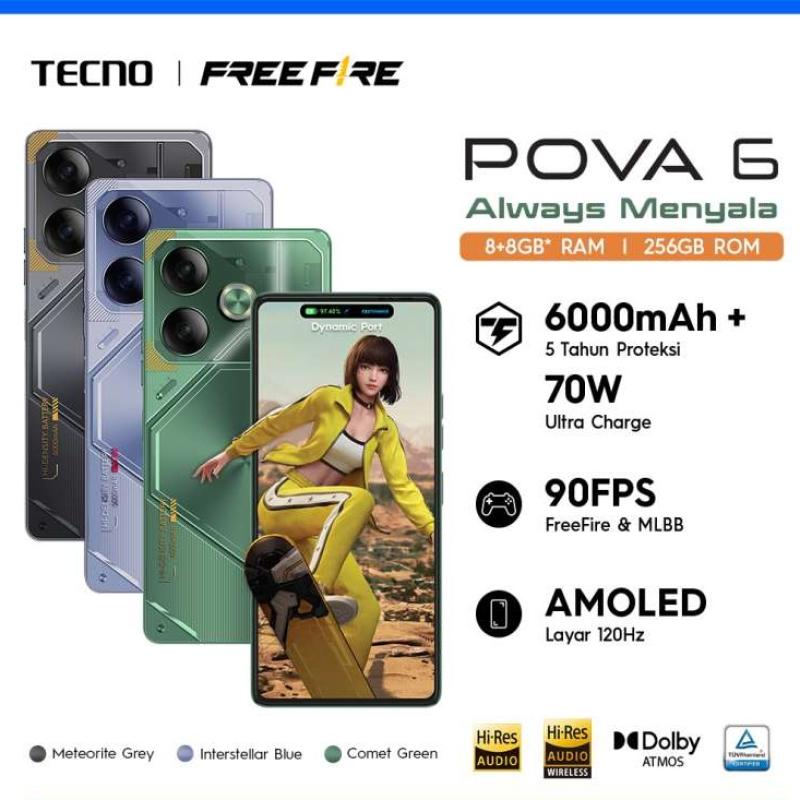 Promo Tecno Pova 6 Nfc 8+8gb*/256gb, Amoled 6,78” Fhd+ 120hz, 6000mah ...