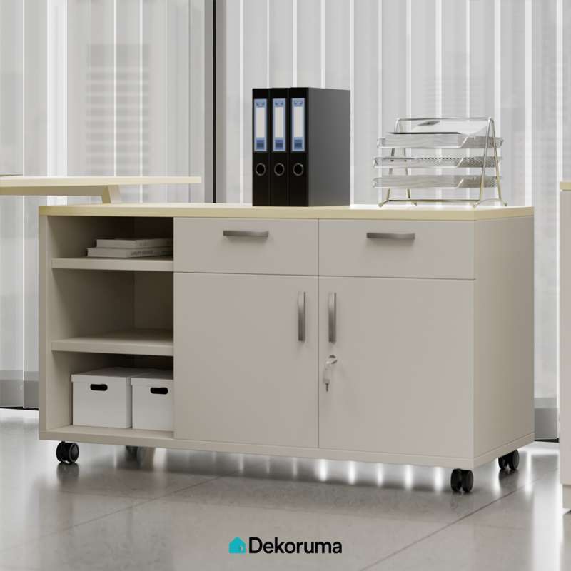 Promo Dekoruma Aion Kabinet Kantor Pendek Dengan Roda / Lemari Arsip ...