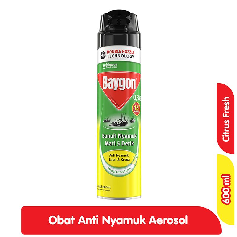 Jual Baygon Aerosol Obat Pembasmi Nyamuk Citrus Fresh 600 ml di Seller ...