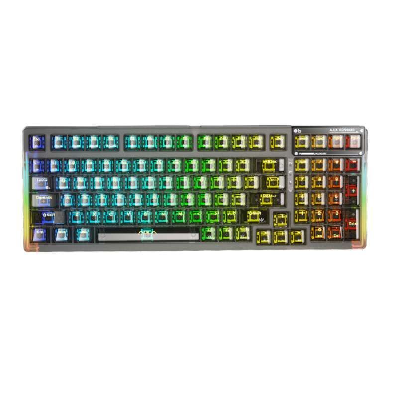 Promo Keyboard Gaming Aula F98 Fully Transparent With 3 Mode Connection ...
