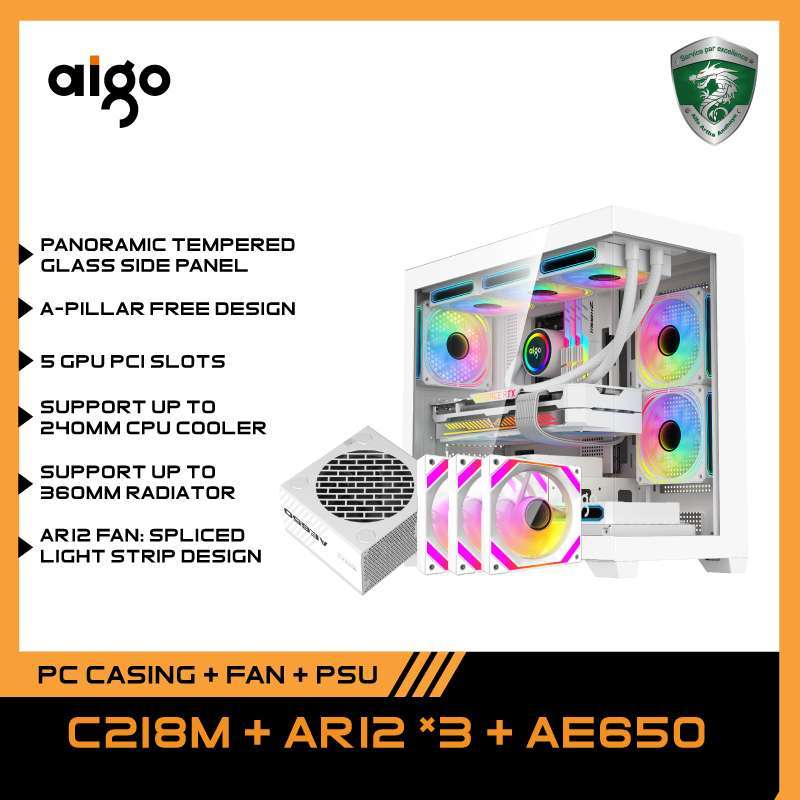 Jual Aigo C218m M-atx Pc Casing [with 3 Argb Fan] - Putih Di Seller Darkflash Official Store ...