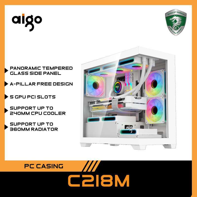 Jual Aigo C218m M-atx Pc Casing [with 3 Argb Fan] - Putih Di Seller ...